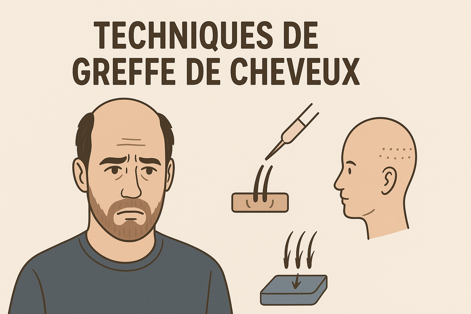 Technique de greffe de cheveux : FUE, FUT et autres méthodes expliquées